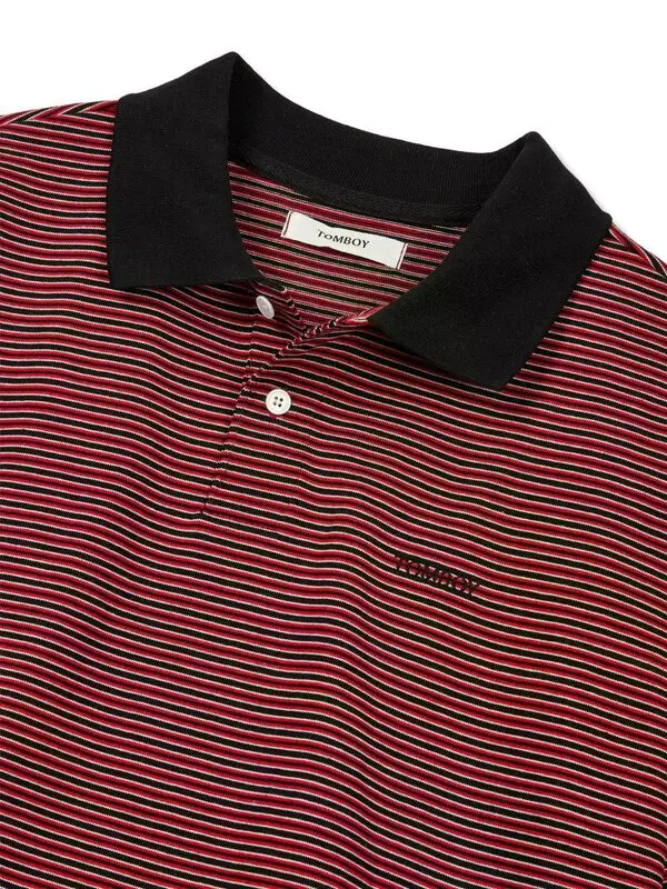 STUDIO TOMBOY Striped Polo Shirt - Red