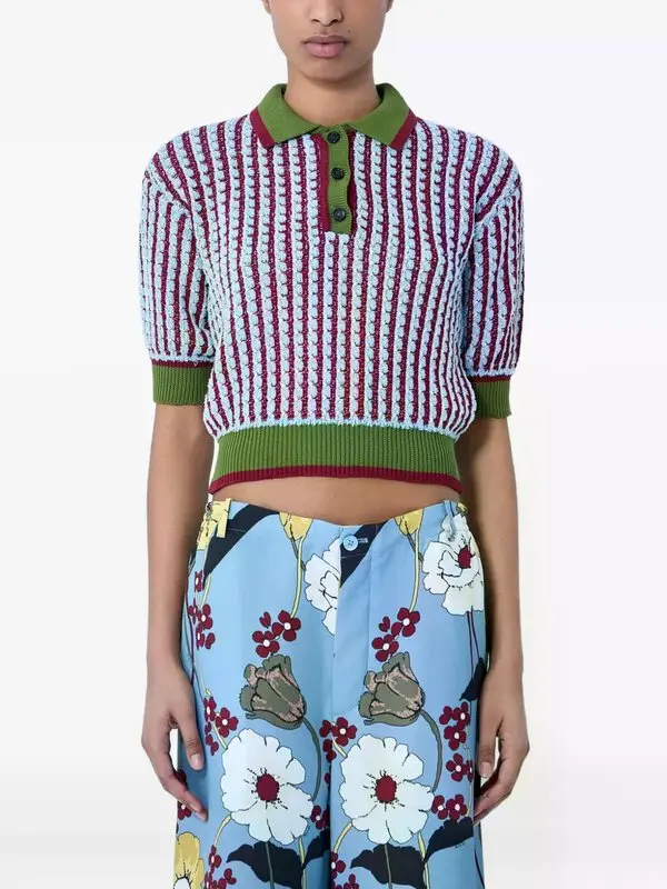 Marni Cropped Polo Shirt - Red