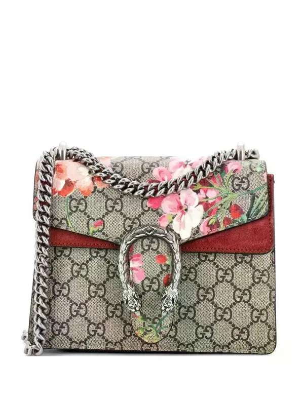 Gucci Dionysus Bag Blooms Print Gg Coated Canvas Mini Shoulder Bag - Brown
