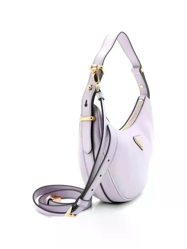 Prada Arque Half Moon Leather Small Hobo Bag - Purple