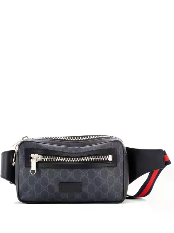 Gucci Soft Zip Gg Coated Canvas Small Belt Bag - Black