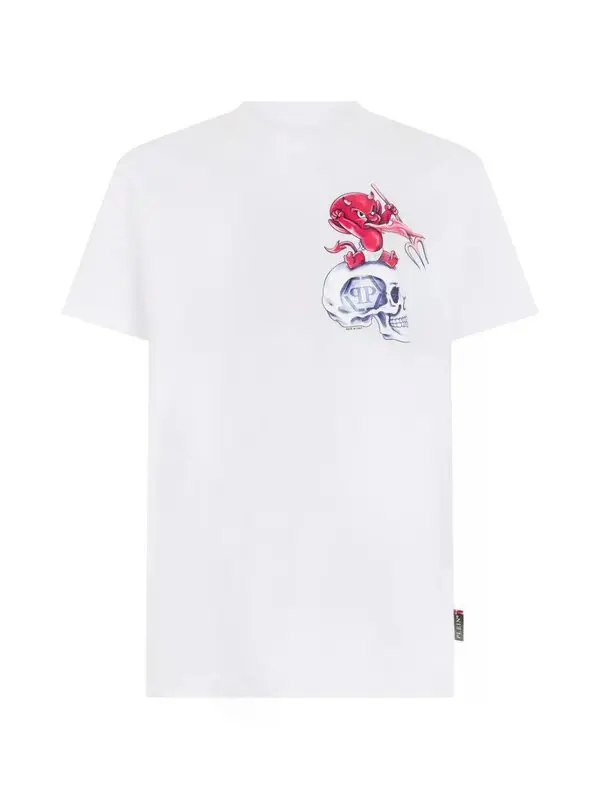 Philipp Plein Printed Round-neck T-shirt - White