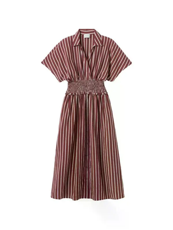 Claudie Pierlot Striped Midi Dress - Brown