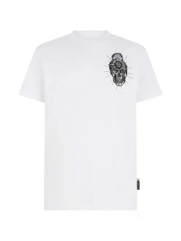 Philipp Plein Round-neck Embroidery T-shirt - White