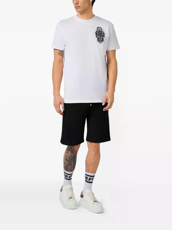 Philipp Plein Round-neck Embroidery T-shirt - White