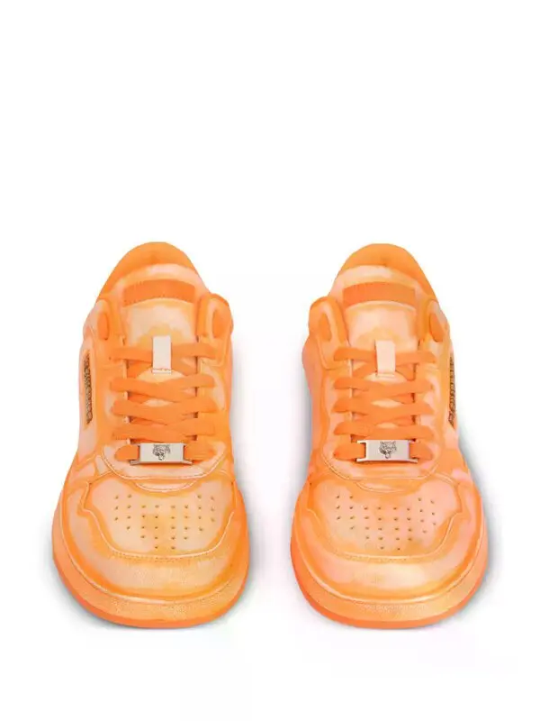 PLEIN SPORT Sprayed Leather Sneakers - Orange