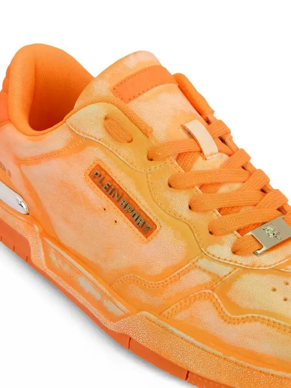 PLEIN SPORT Sprayed Leather Sneakers - Orange