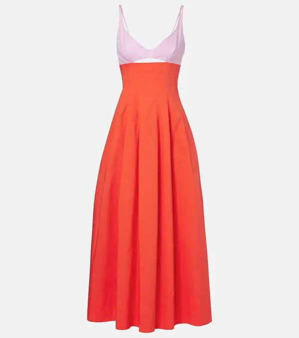 Simkhai Maddy Cotton-blend Poplin Midi Dress