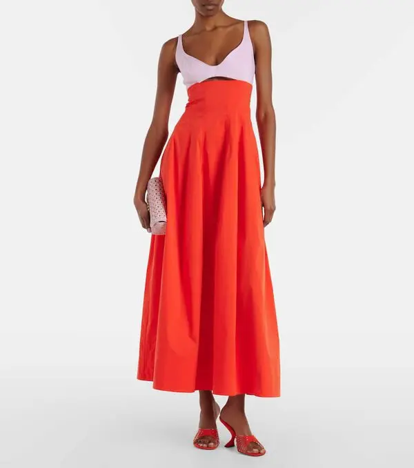 Simkhai Maddy Cotton-blend Poplin Midi Dress