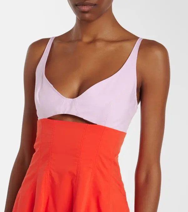 Simkhai Maddy Cotton-blend Poplin Midi Dress