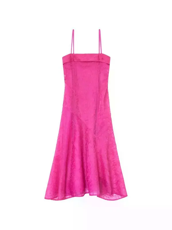 GANNI Straps A-line Midi Dress - Pink
