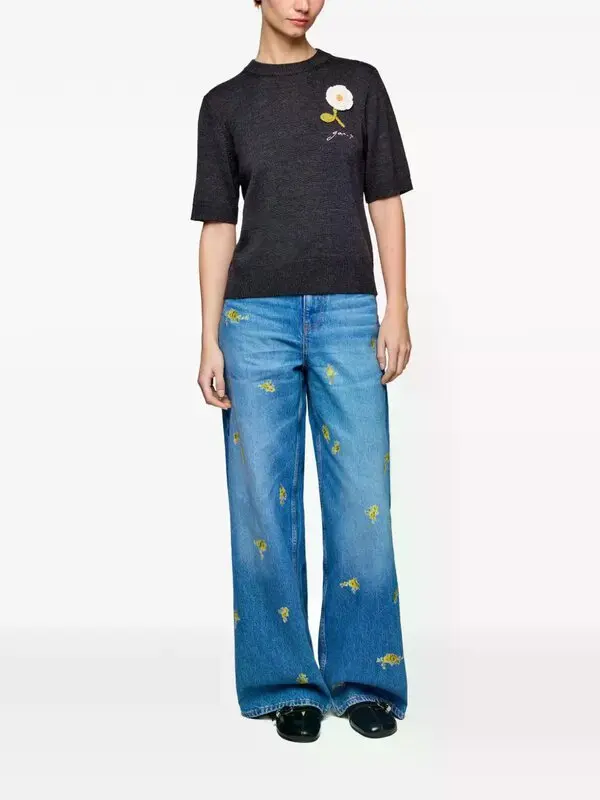GANNI Flower Short-sleeve T-shirt - Blue