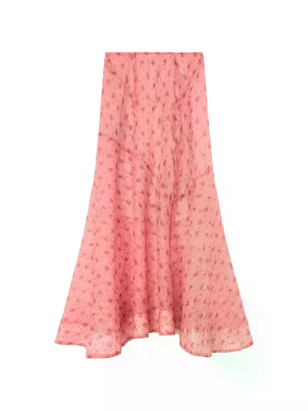 GANNI Floral Midi Skirt - Pink