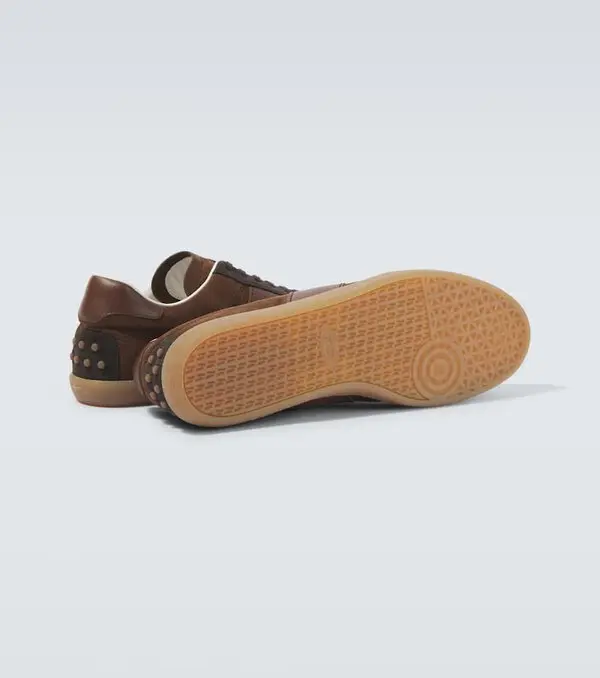 TOD'S Tabs Leather And Suede Sneakers - Brown