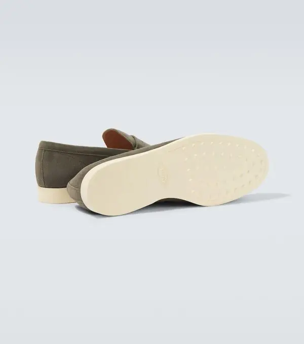 TOD'S Suede Penny Loafers - Grey