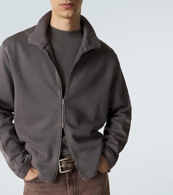 Our Legacy Shrunken Cotton Zip-up Sweatshirt