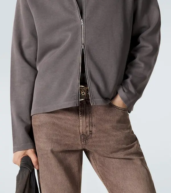 Our Legacy Shrunken Cotton Zip-up Sweatshirt