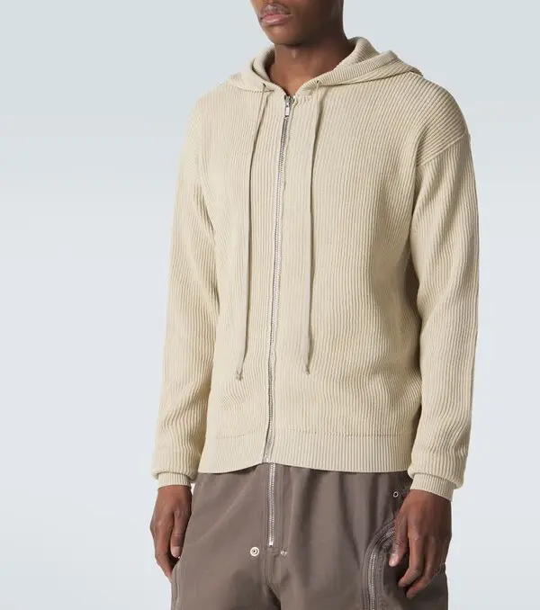Rick Owens Ribbed-knit Virgin Wool Hoodie