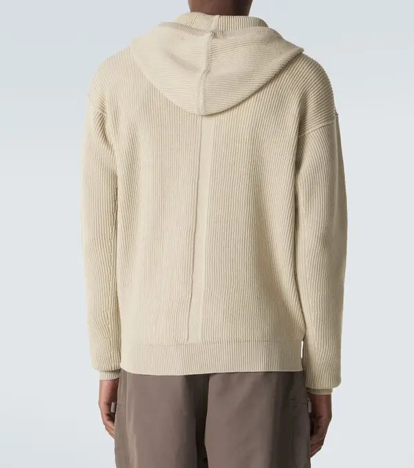 Rick Owens Ribbed-knit Virgin Wool Hoodie
