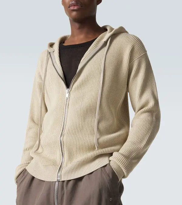 Rick Owens Ribbed-knit Virgin Wool Hoodie