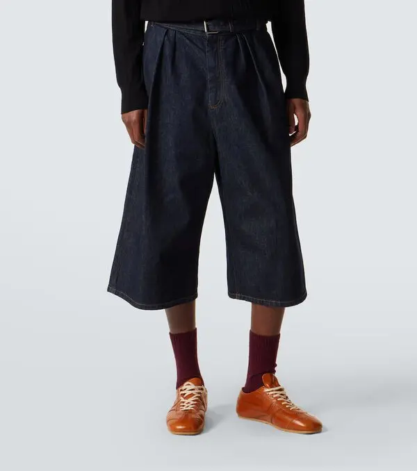 Dries Van Noten Belted Denim Bermuda Shorts
