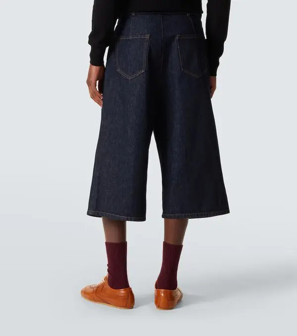 Dries Van Noten Belted Denim Bermuda Shorts