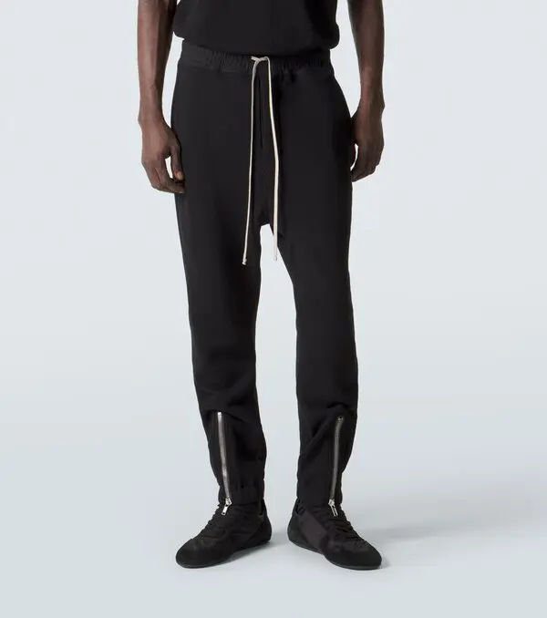 Rick Owens Tecuatl Cotton Jersey Terry Sweatpants