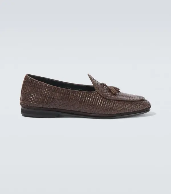 Rubinacci Marphy Woven Leather Loafers - Brown
