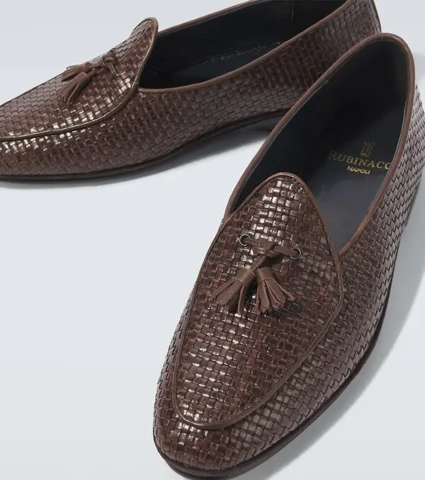 Rubinacci Marphy Woven Leather Loafers - Brown