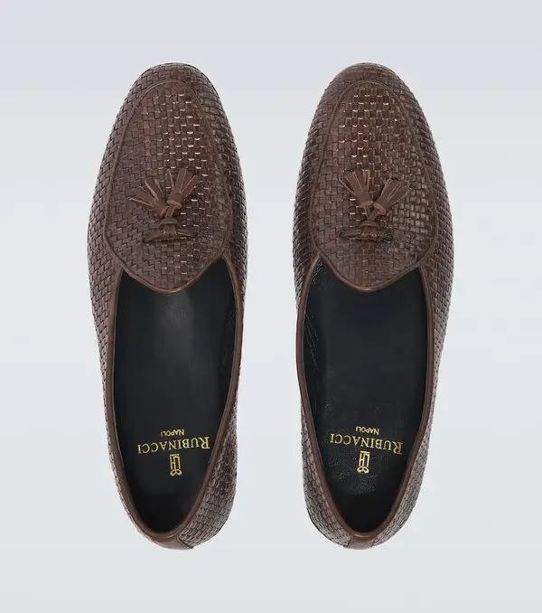 Rubinacci Marphy Woven Leather Loafers - Brown