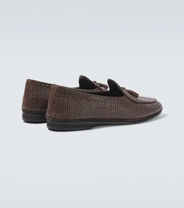 Rubinacci Marphy Woven Leather Loafers - Brown