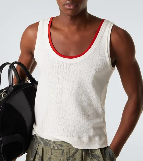 Dries Van Noten Pointelle Cotton Tank Top