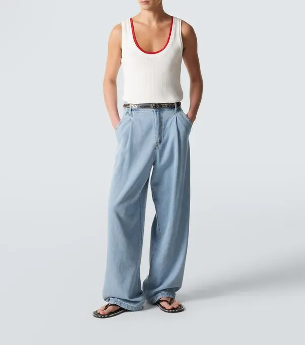 Dries Van Noten Pointelle Cotton Tank Top - White