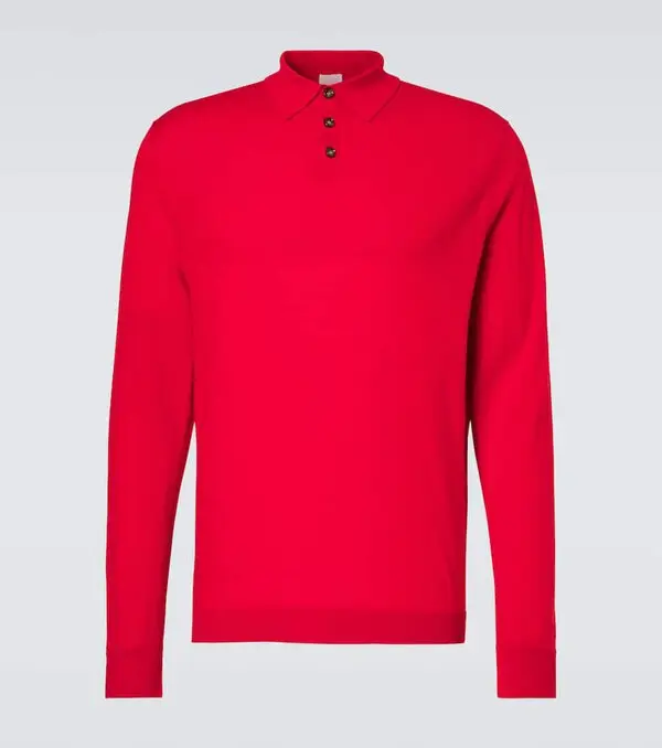 ALLUDE Virgin Wool Polo Shirt - Red