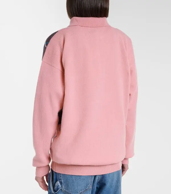 JW Anderson Argyle Wool Polo Sweater