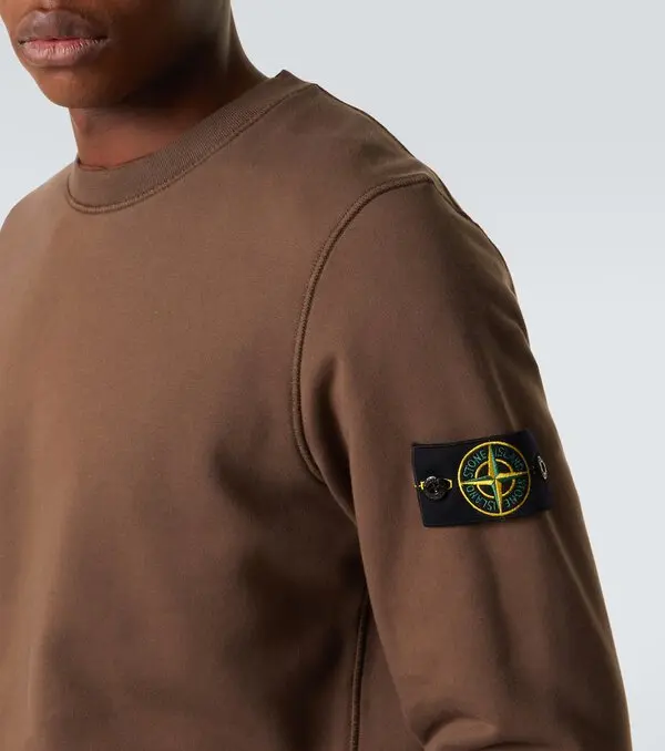 Stone Island Compass Cotton Fleece Sweatshirt - Brown
