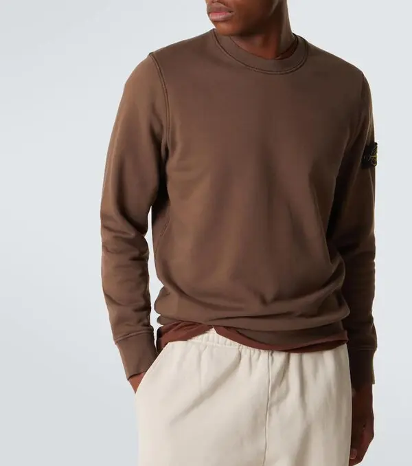 Stone Island Compass Cotton Fleece Sweatshirt - Brown