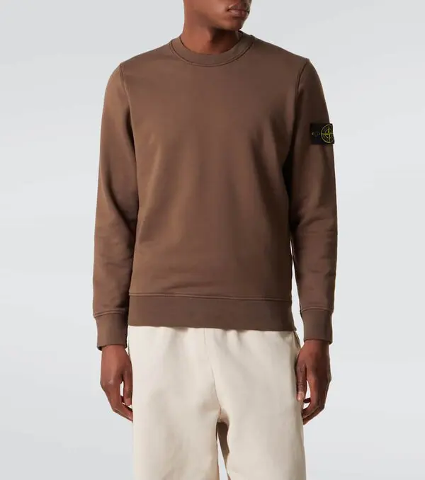 Stone Island Compass Cotton Fleece Sweatshirt - Brown