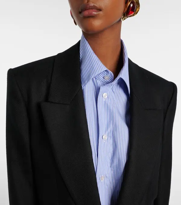 Saint Laurent Cashmere Double-breasted Blazer - Black