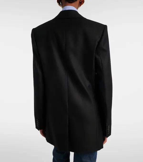 Saint Laurent Cashmere Double-breasted Blazer - Black