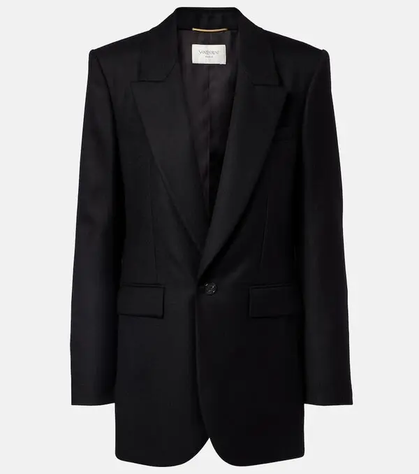 Saint Laurent Cashmere Double-breasted Blazer - Black