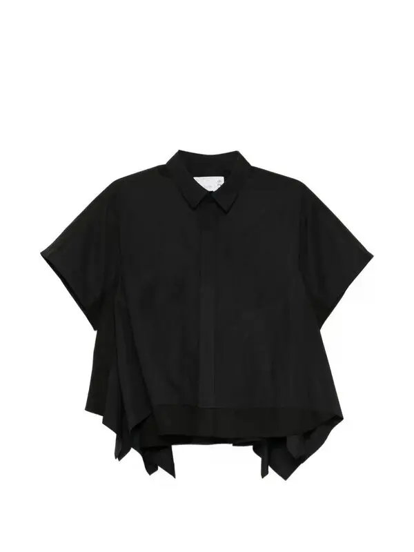Sacai Flared Asymmetric Hem Shirt - Black