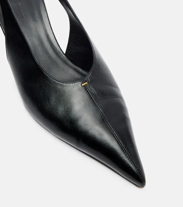 Khaite Bella 55 Leather Slingback Pumps - Black