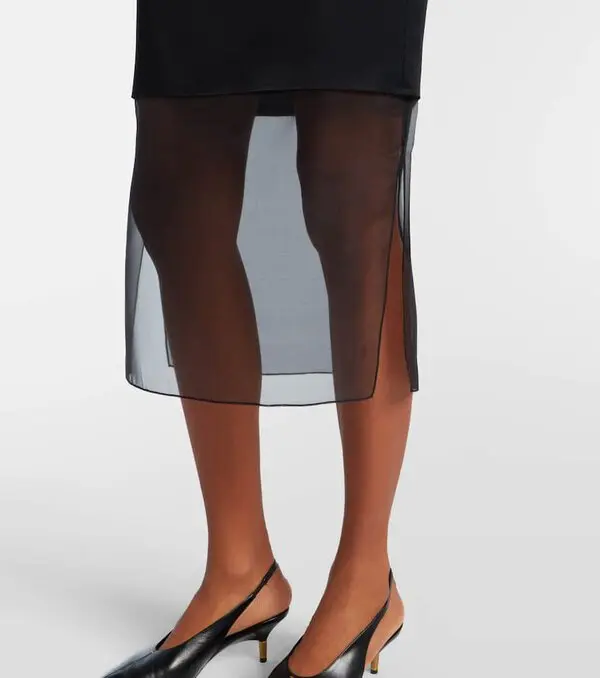 Khaite Sybil Layered Midi Skirt