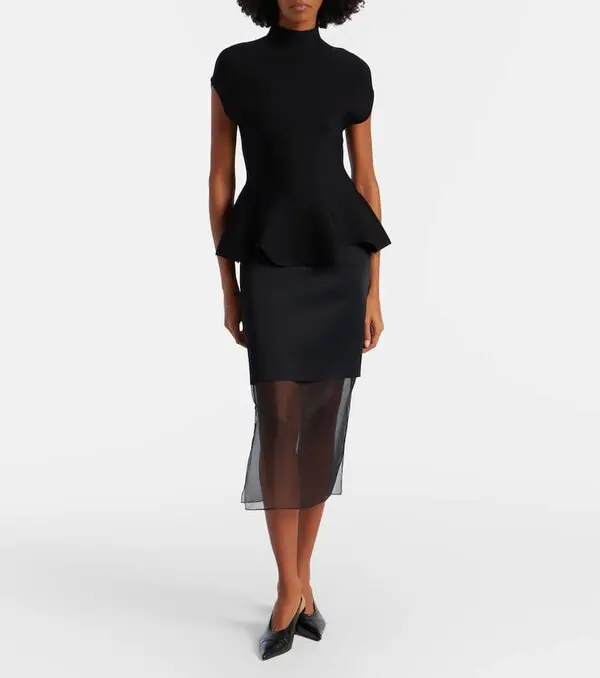 Khaite Sybil Layered Midi Skirt
