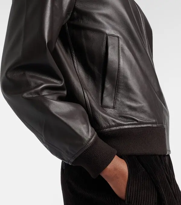 YVES SALOMON Hooded Leather Blouson Jacket