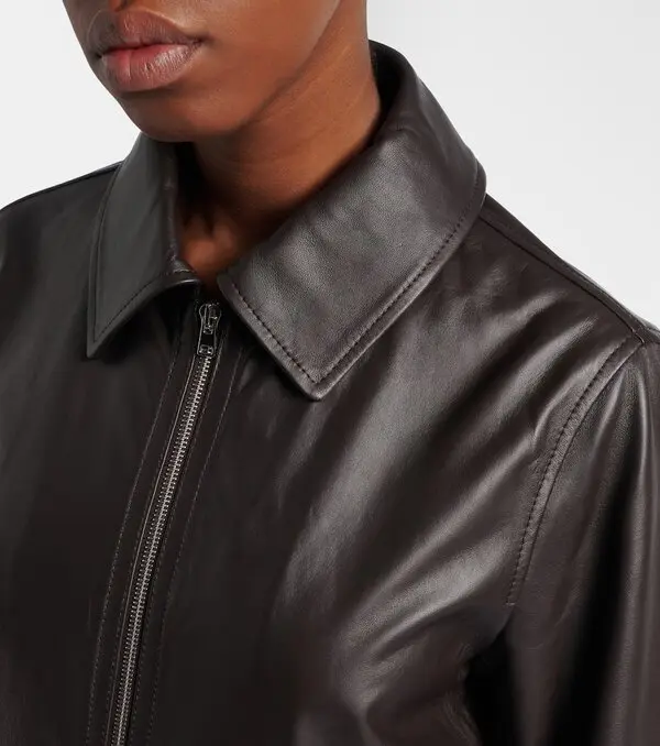 YVES SALOMON Hooded Leather Blouson Jacket