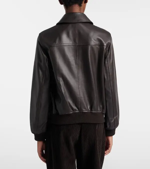 YVES SALOMON Hooded Leather Blouson Jacket