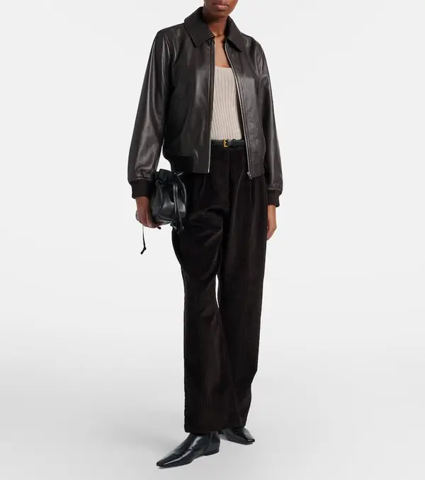 YVES SALOMON Hooded Leather Blouson Jacket