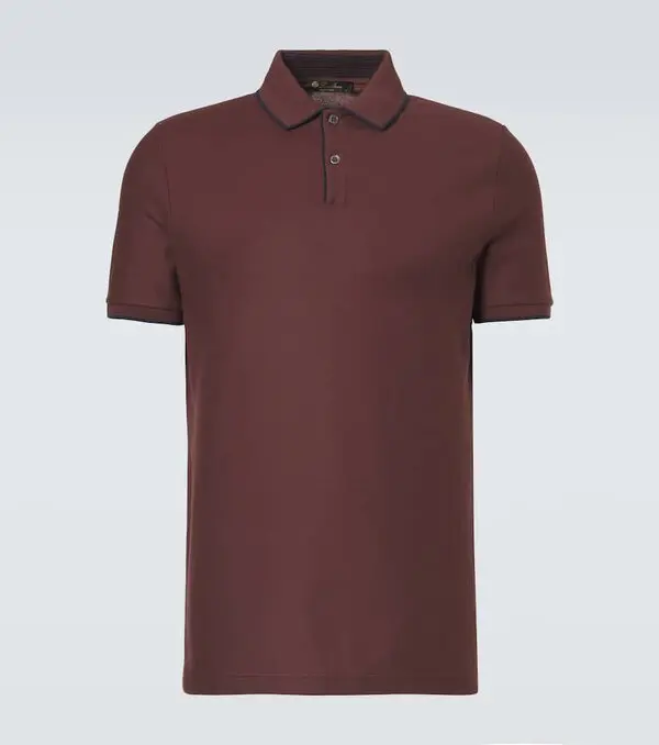 Loro Piana Brentwood Cotton-blend Piqué Polo Shirt - Burgundy